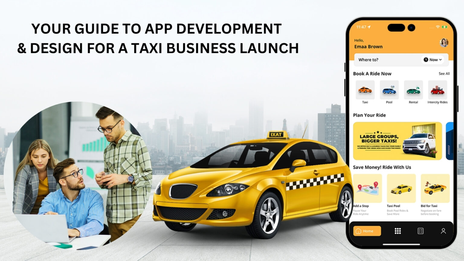 Guide to app development and design for a taxi business launch