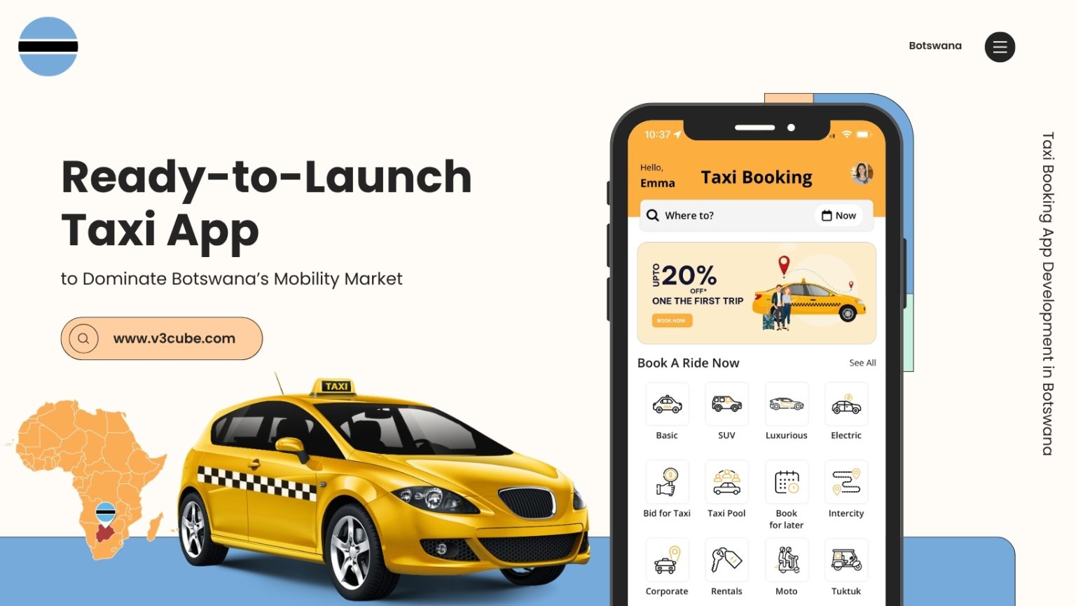 Taxi App Development in Botswana: A Ready-to-Launch Solution